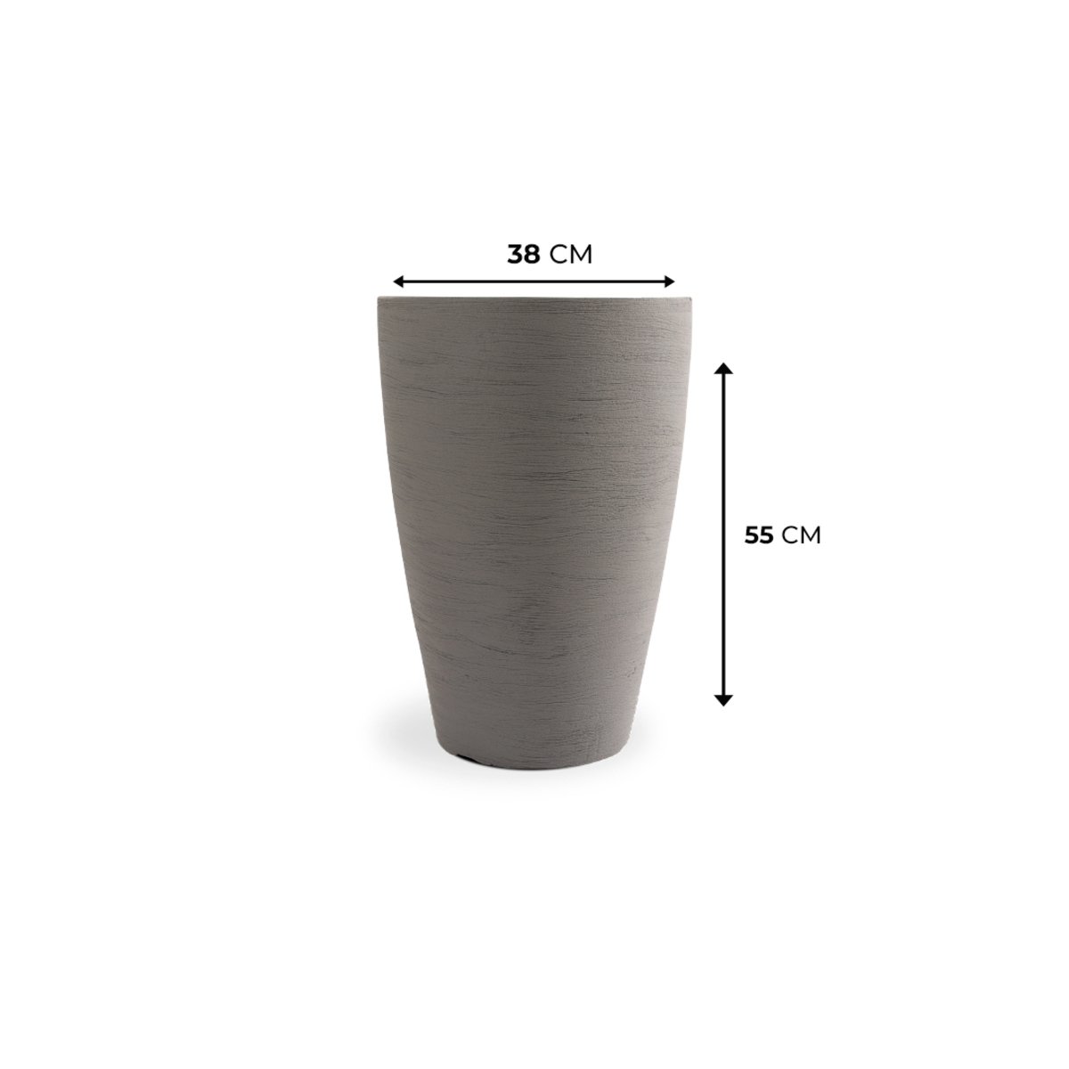 VASO CONE GRAFIATO 55 CINZA CLARO